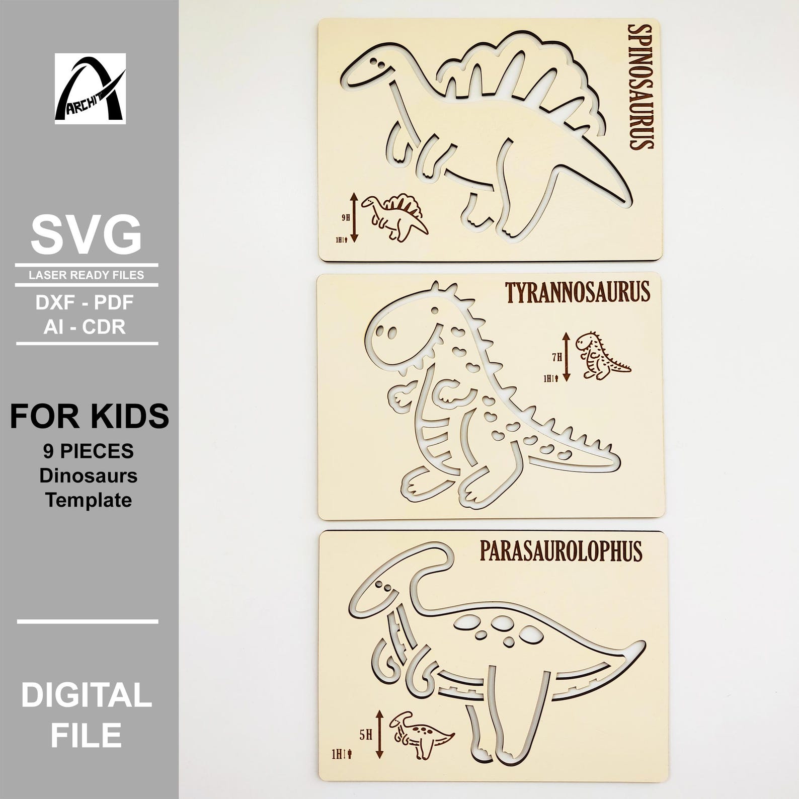 Montessori Dinosaurs Template - Line Exercise - Digital Laser Ready ...