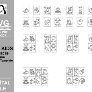 Montessori Farm Animals Template - Line Exercise - Digital Laser Ready ...