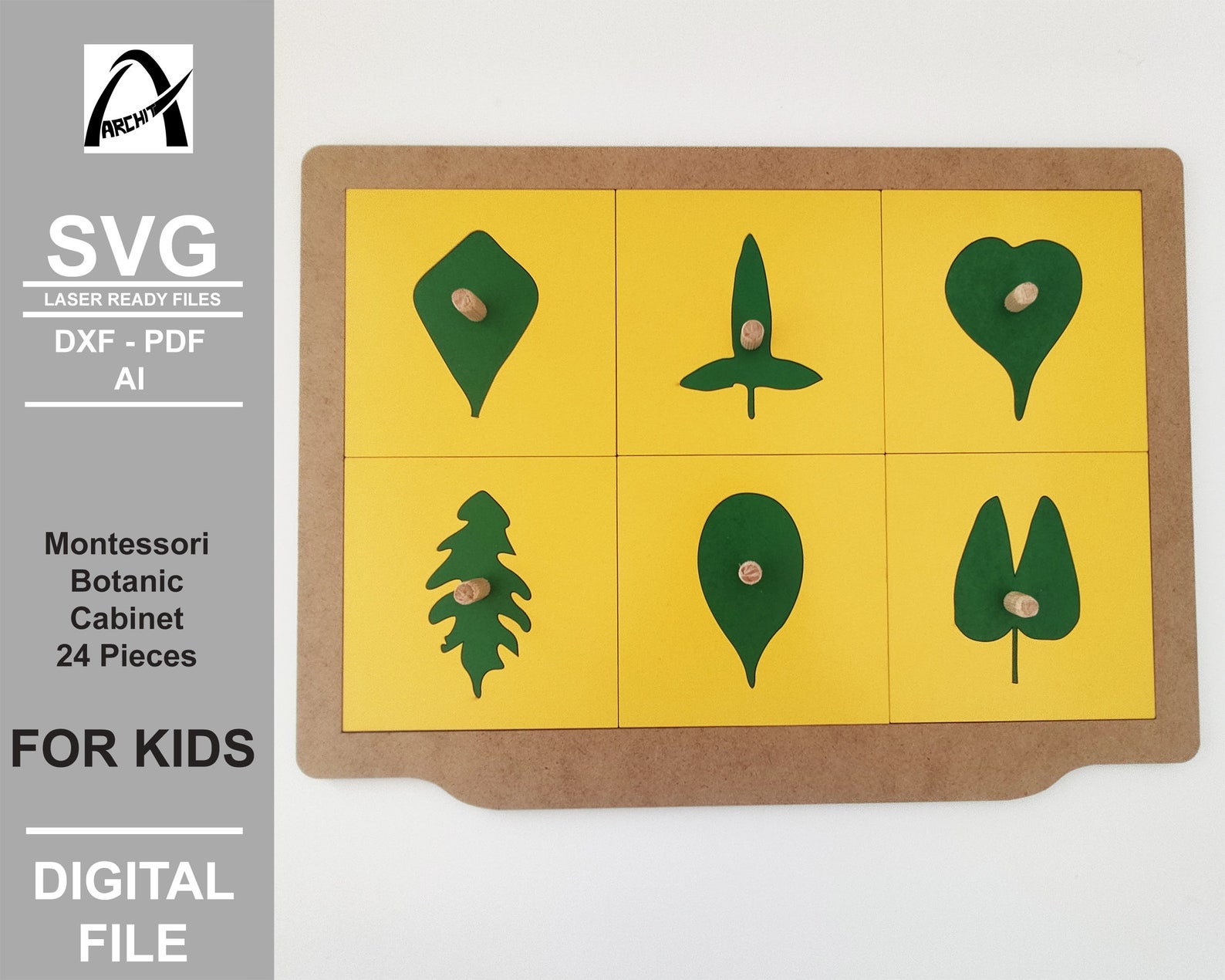 Montessori Leaf Cabinet – Botany Shapes, Laser Cut Files (digital ...