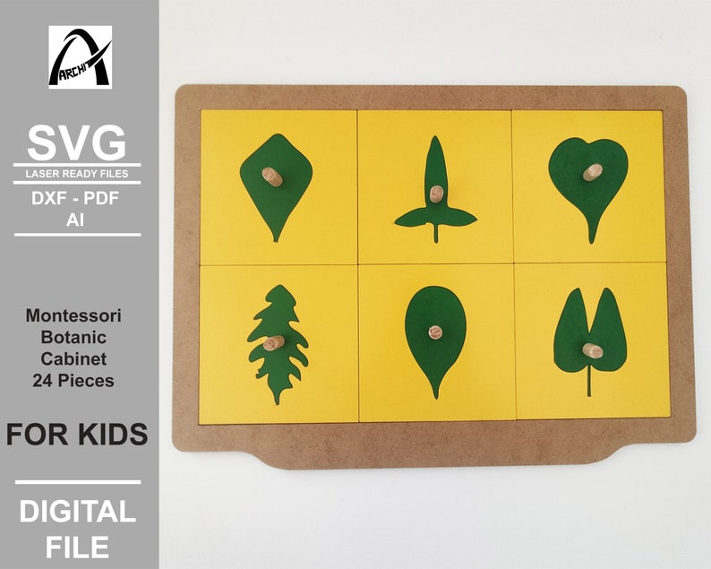 Montessori Leaf Cabinet – Botany Shapes, Laser Cut Files (digital ...