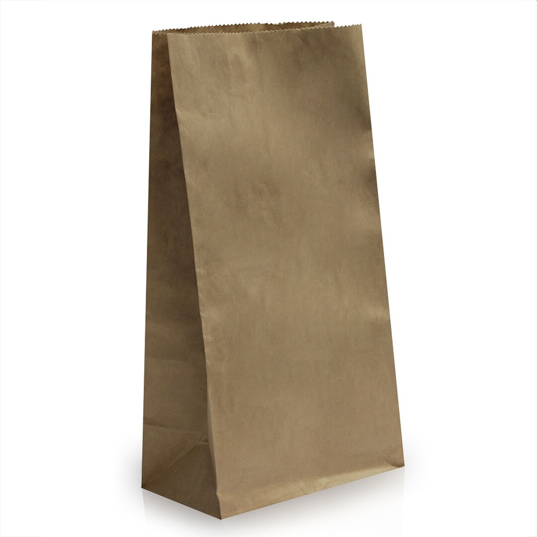 3.5lb Brown Kraft Block Bottom Paper Bags 6 X 12 +2.5" 150 X 310 X 65mm ...