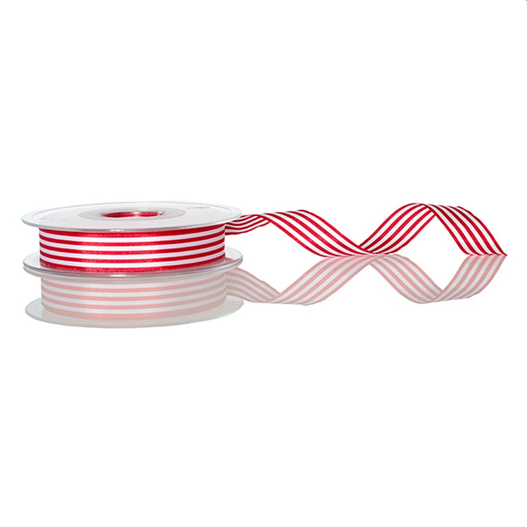 Red & White Striped Ribbon 16mm X 25m - Etsy UK