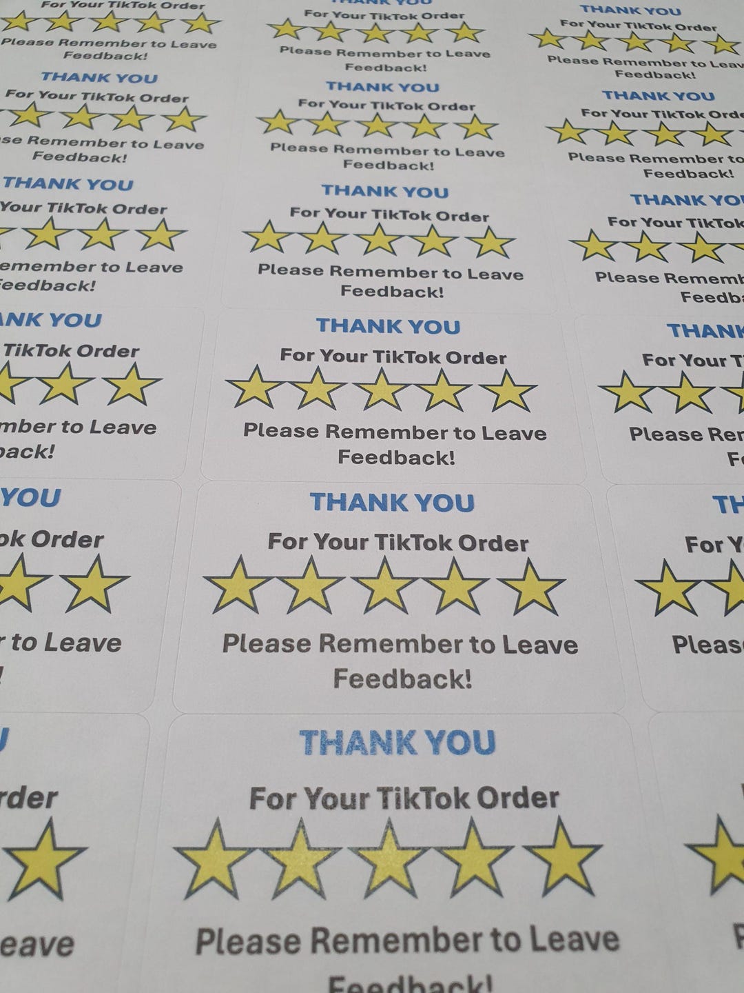 Tik Tok Thank You for Your Order Labels per A4 Sheet 63.5 X 38.1mm - Etsy