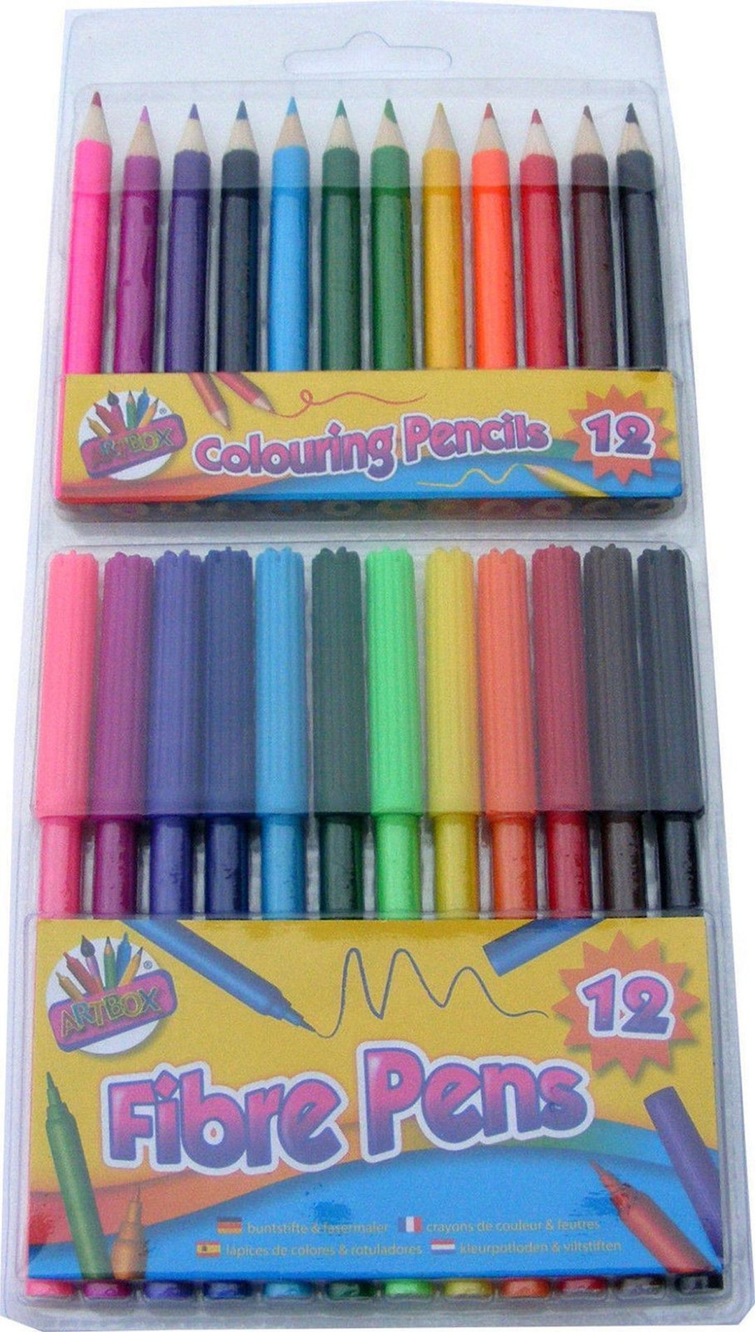 Pack of 24 Colouring Pens and Half Size Colouring Pencils - Etsy