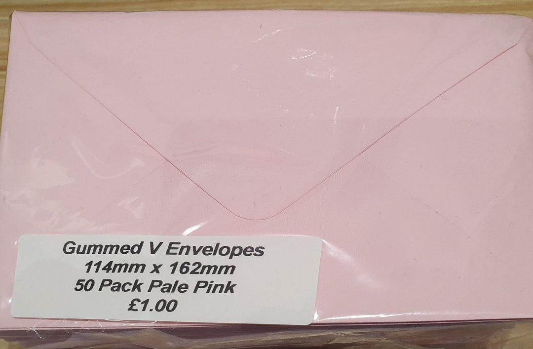 50 Pack 114mm V 162mm Pale Pink Envelopes Gummed 120gsm - Etsy
