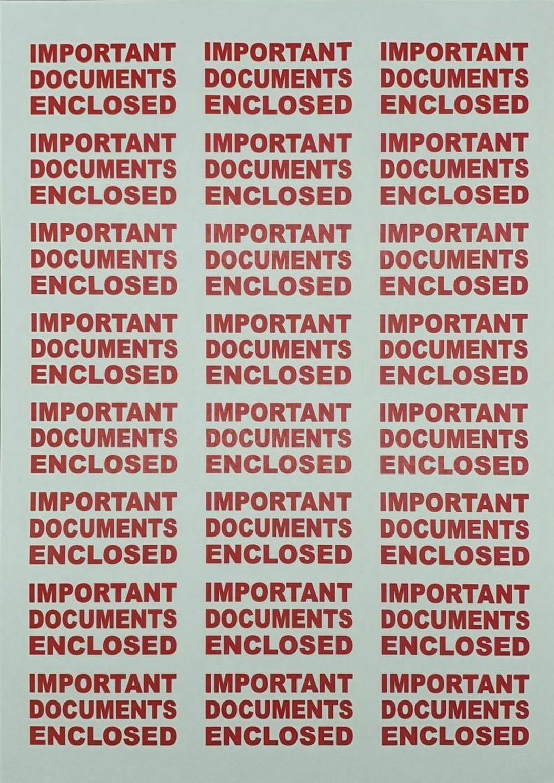 Important Documents Enclosed A4 Sheets Labels 64mm Wide X 34mm High ...