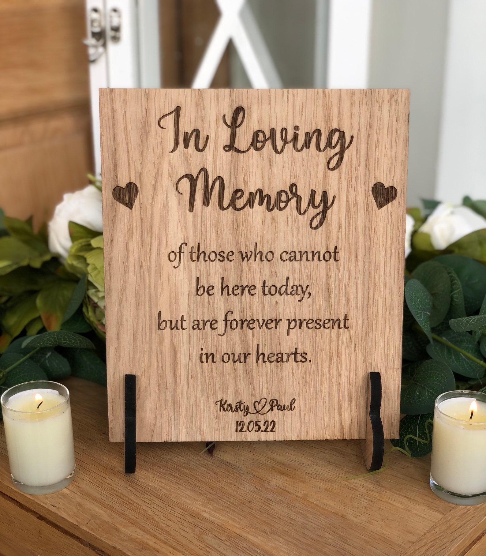 Wedding Sign Oak Wedding Sign in Loving Memory Wedding | Etsy UK