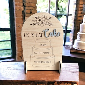 Wedding Layered Arch Sign, Wooden Wedding, Cake Menu Sign, Wedding Cake ...