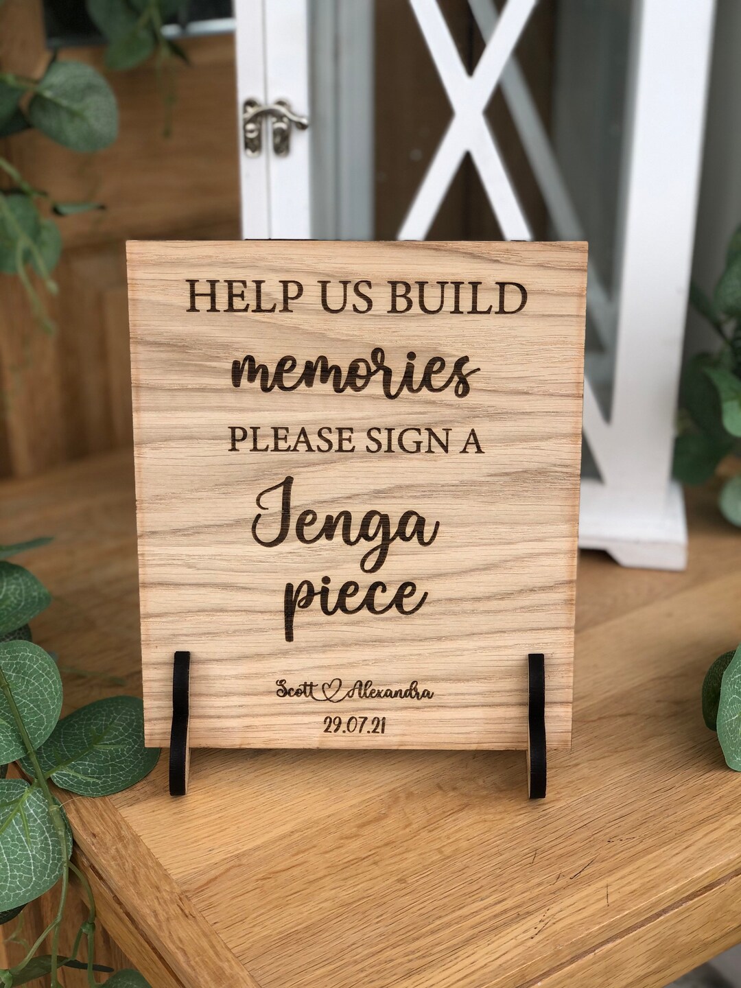 Wedding Sign, Oak Wedding Sign, Jenga Sign, Wedding Jenga Sign, Wedding ...