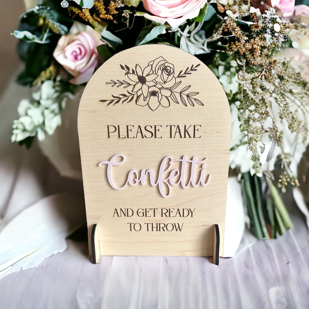Wedding Arch Sign, Layered Wedding, Confetti Sign, Wedding Guest Petal ...