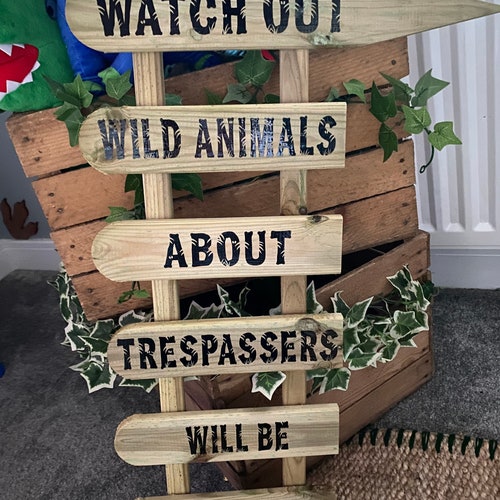 Home Made Wooden Safari Jungle Themed Sign Bedroom Decoration - Etsy UK