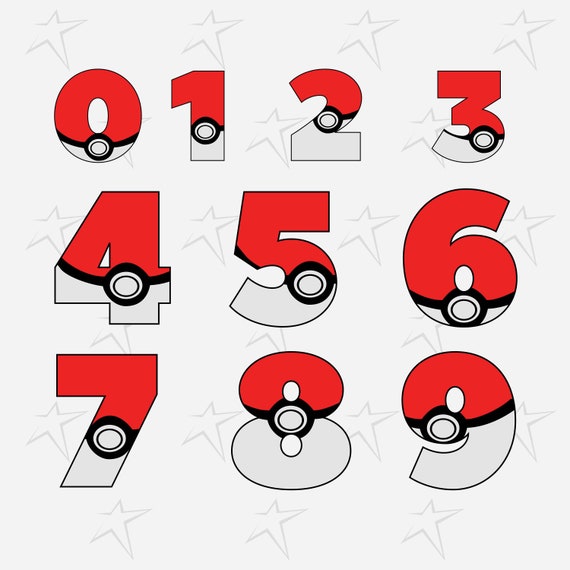 Pokemon Numbers SVG PNG DXF. Instant download files for | Etsy