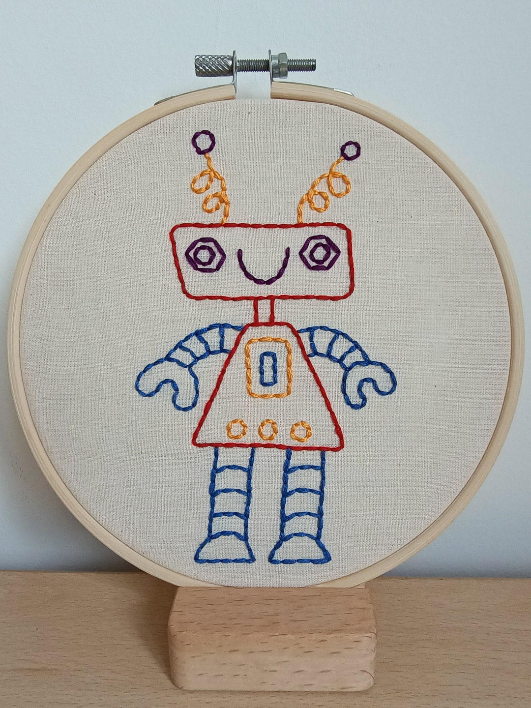 Beginners Robot Themed Embroidery Stitching Hoop Sewing Craft - Etsy