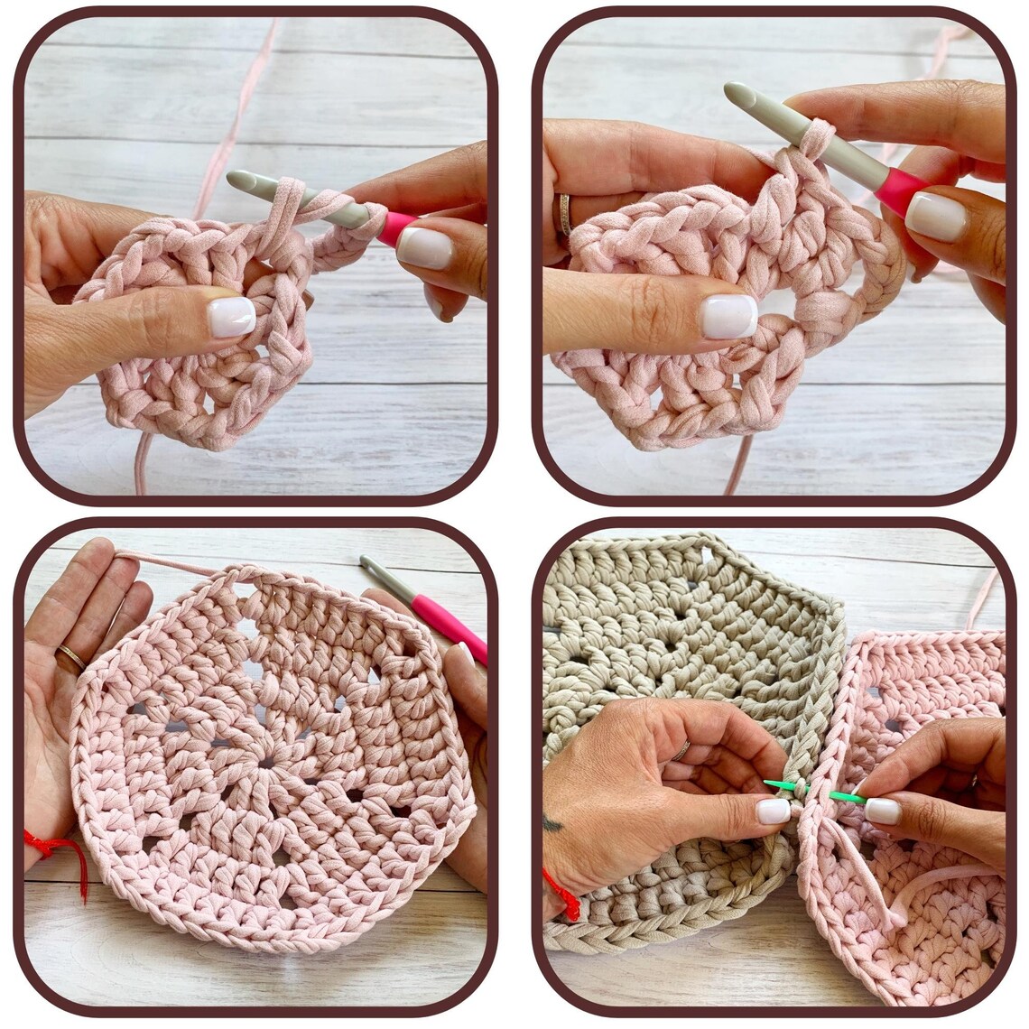 Crochet PDF Pattern Diamond Carpet, T Shirt Yarn Beginner Crochet ...