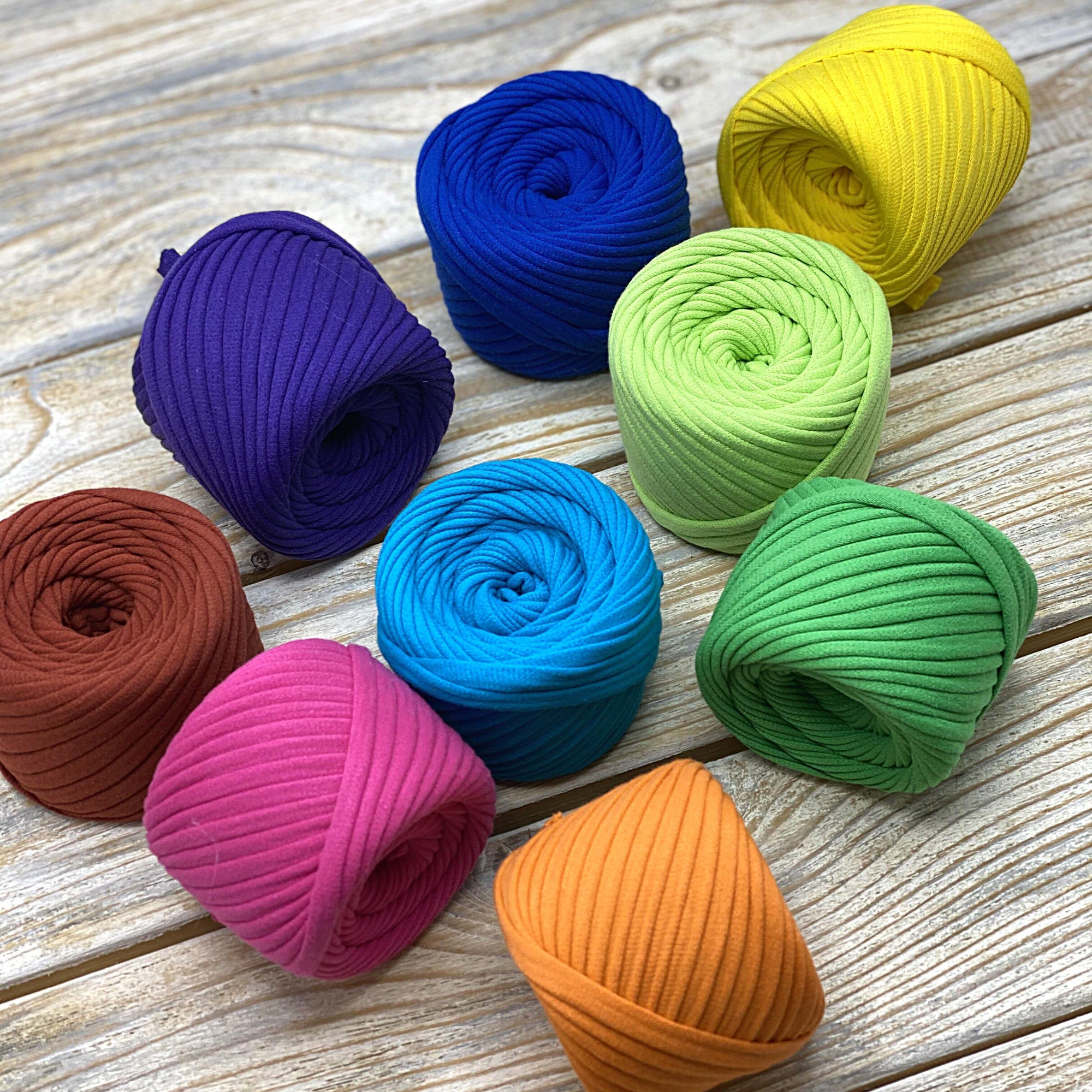T-shirt Yarn Set for Crochet, Knit, Macrame Projects, Cotton Spaghetti ...