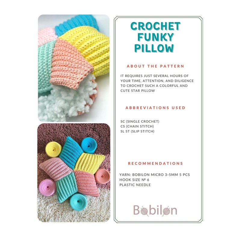 Crocheting Pattern Star Pillow, PDF Digital Pattern for Nursery ...