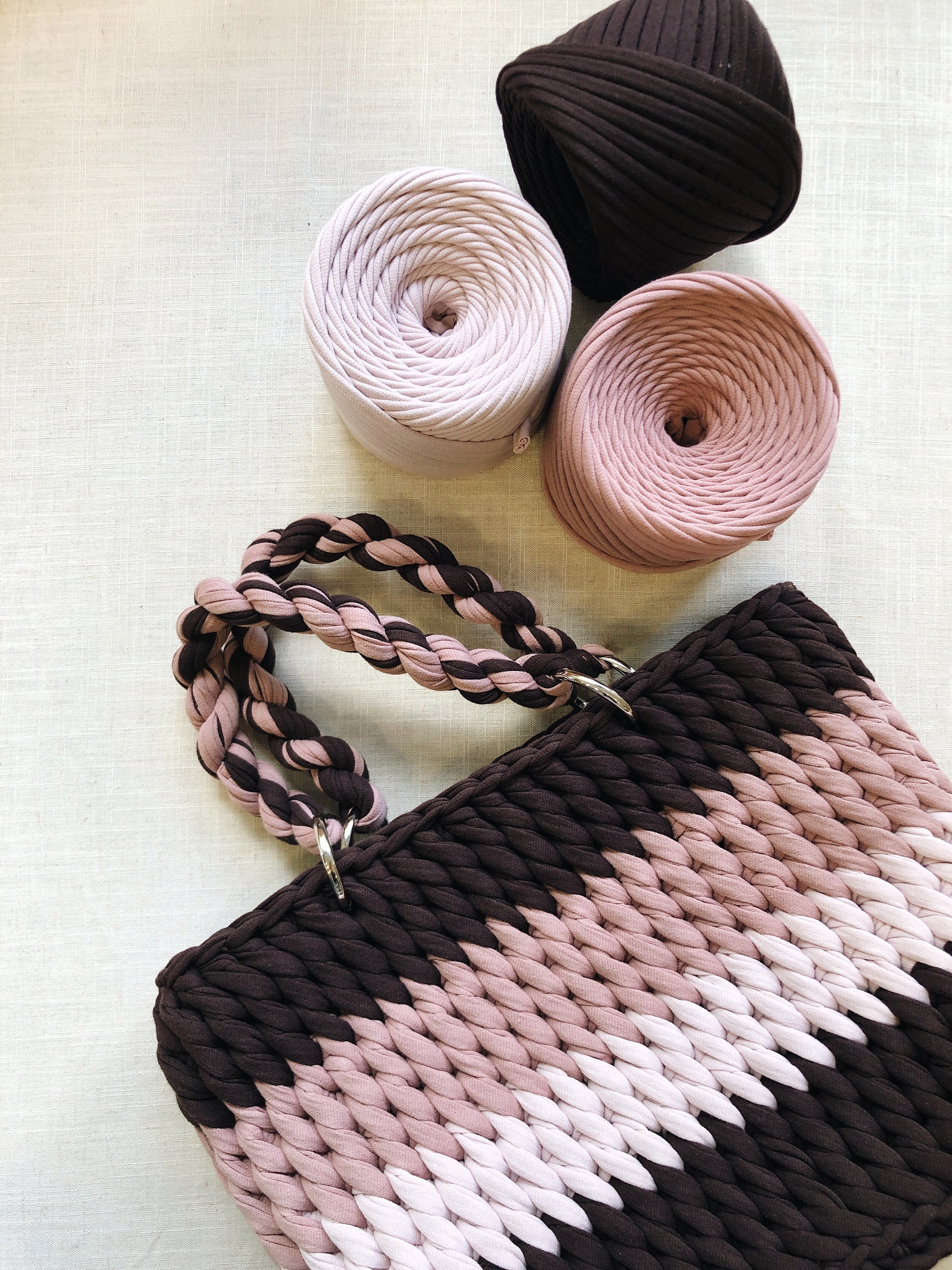Bobilon Lilac T-shirt Yarn, Chunky Cotton Jersey, Knitting, Crochet ...