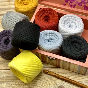 Tshirt Yarn Set of 9 Mini Yarn Balls for Crocheting, Knitting, Macrame ...