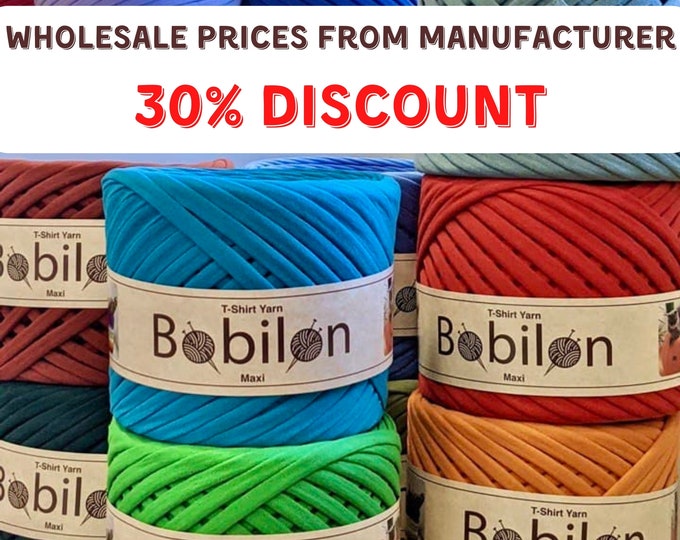 Bobilon tshirt yarn for crochet basket bag rug pouf by Bobilon