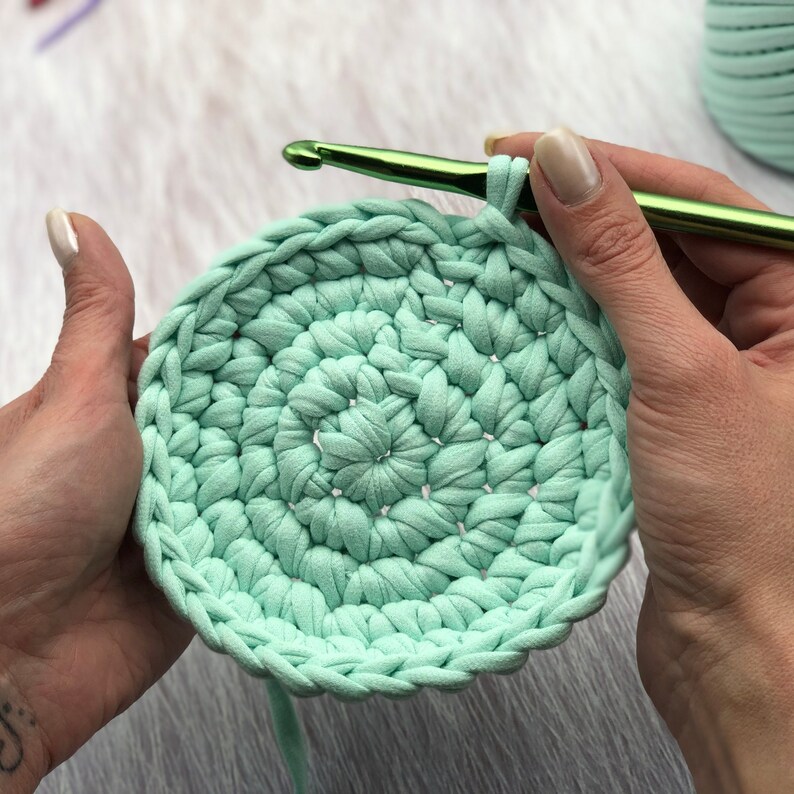 DIY Crochet Basket Pattern, PDF T-shirt Yarn Basket Tutorial, Simple ...