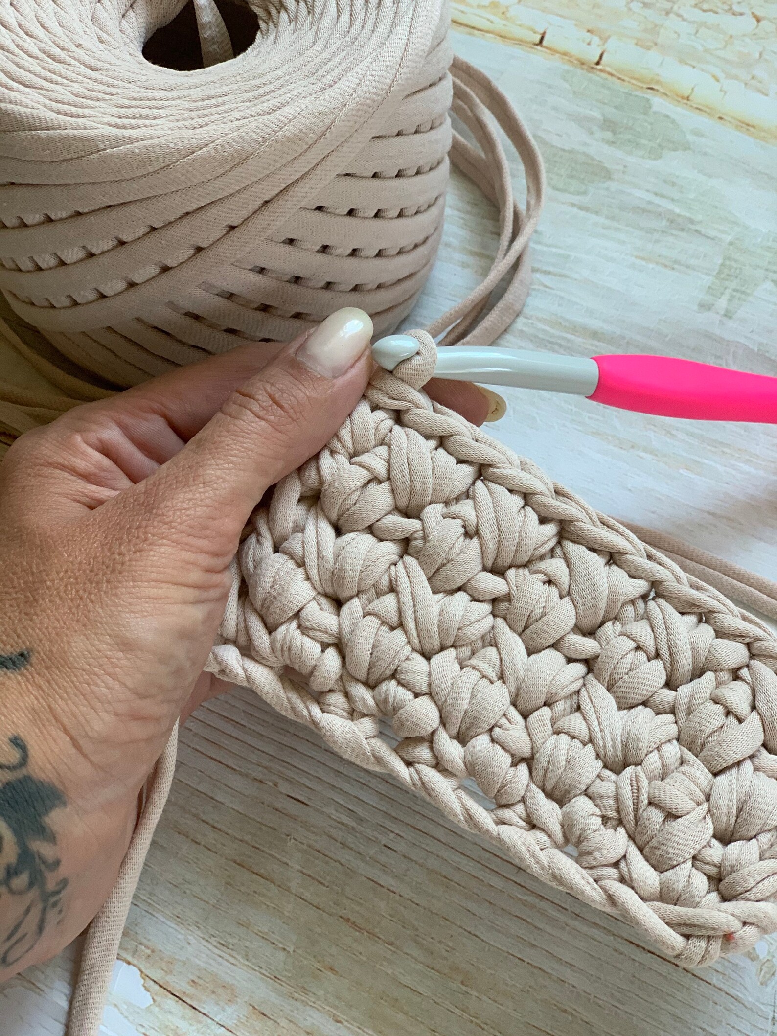 T-shirt Yarn for Crochet Knit Macrame Projects Thick Fabric | Etsy