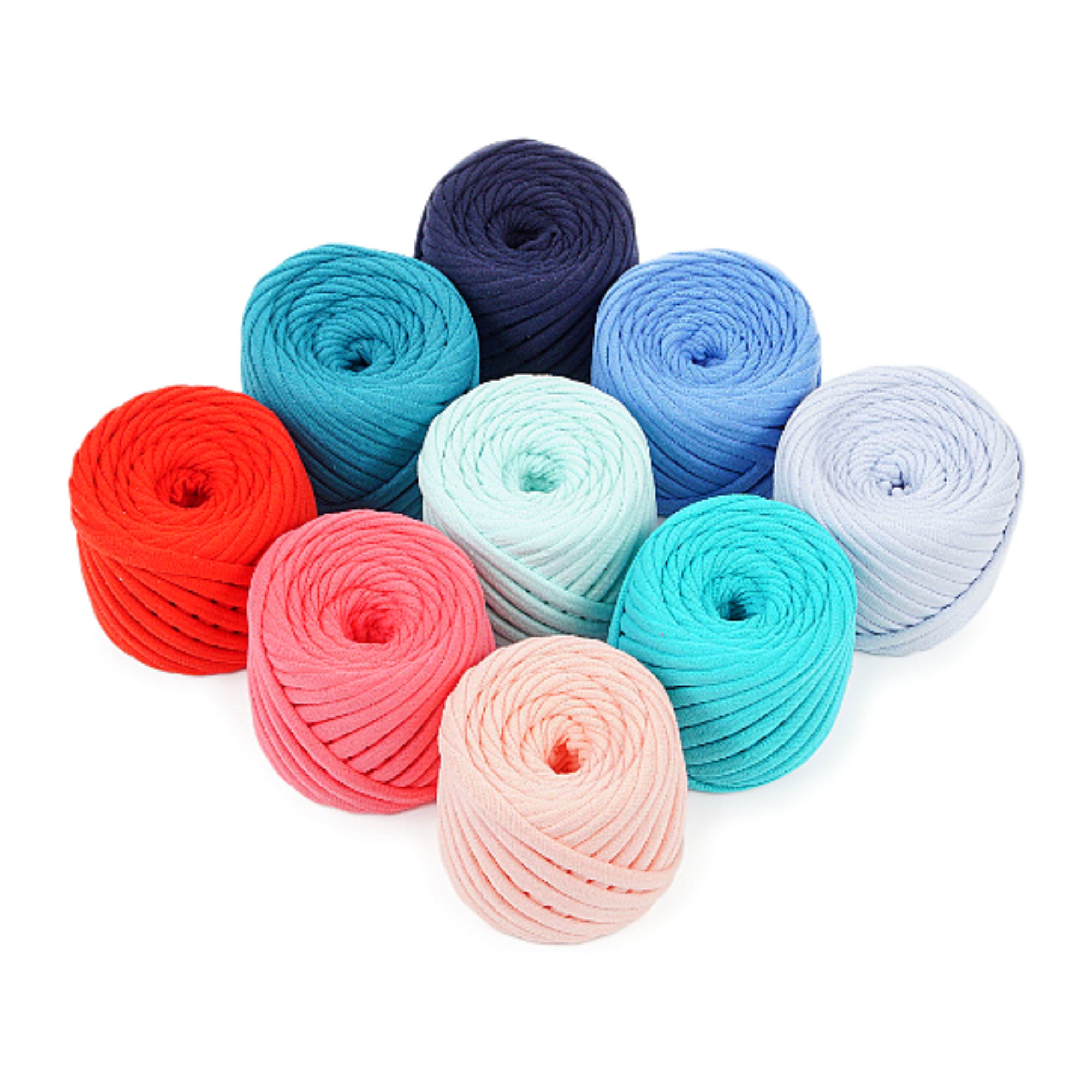 T-shirt Yarn Set, Multicolored Ribbon Jersey Yarn for Crocheting ...