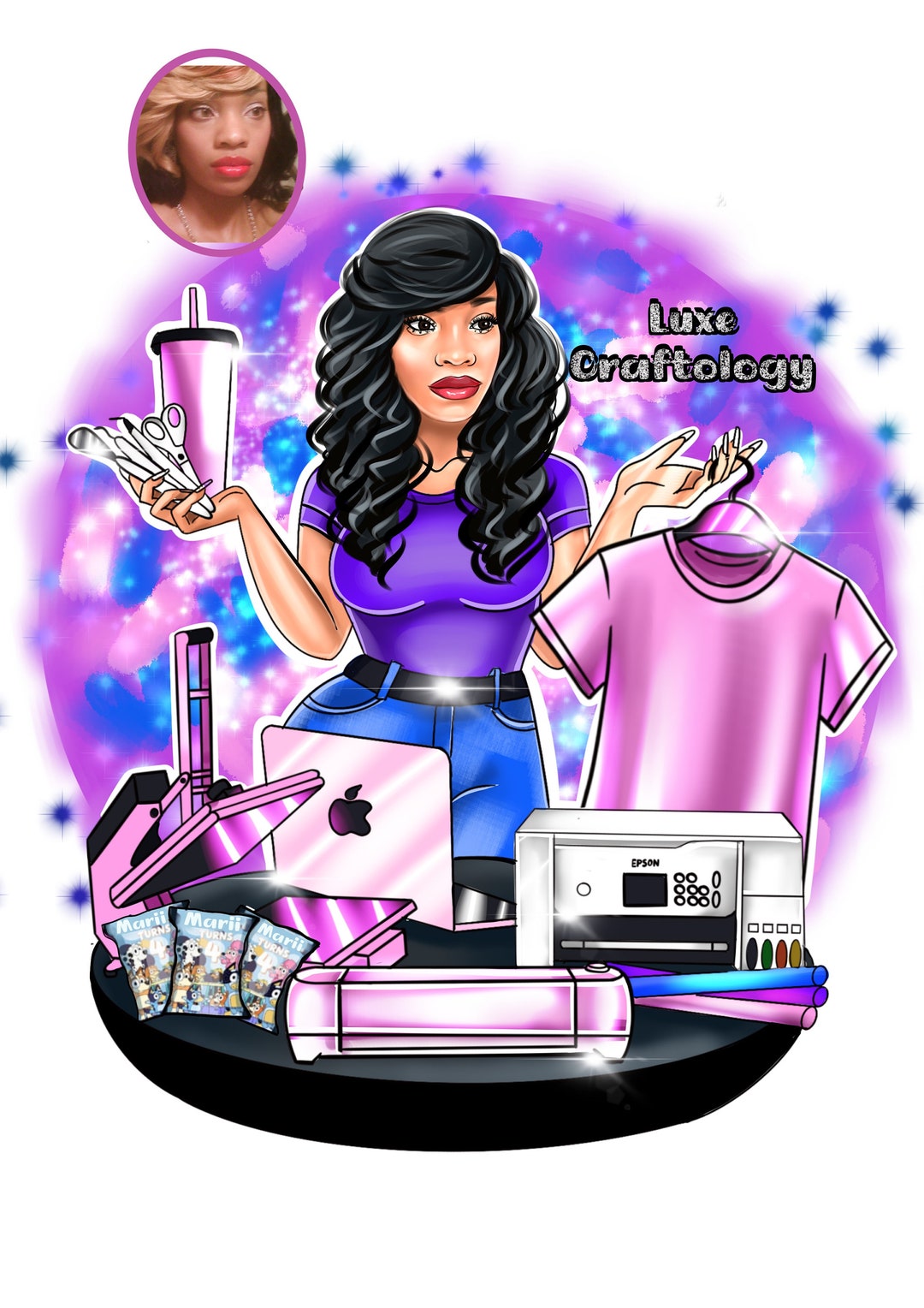 Custom Crafter Cartoon Logo: Digital Portrait (digital Download) - Etsy