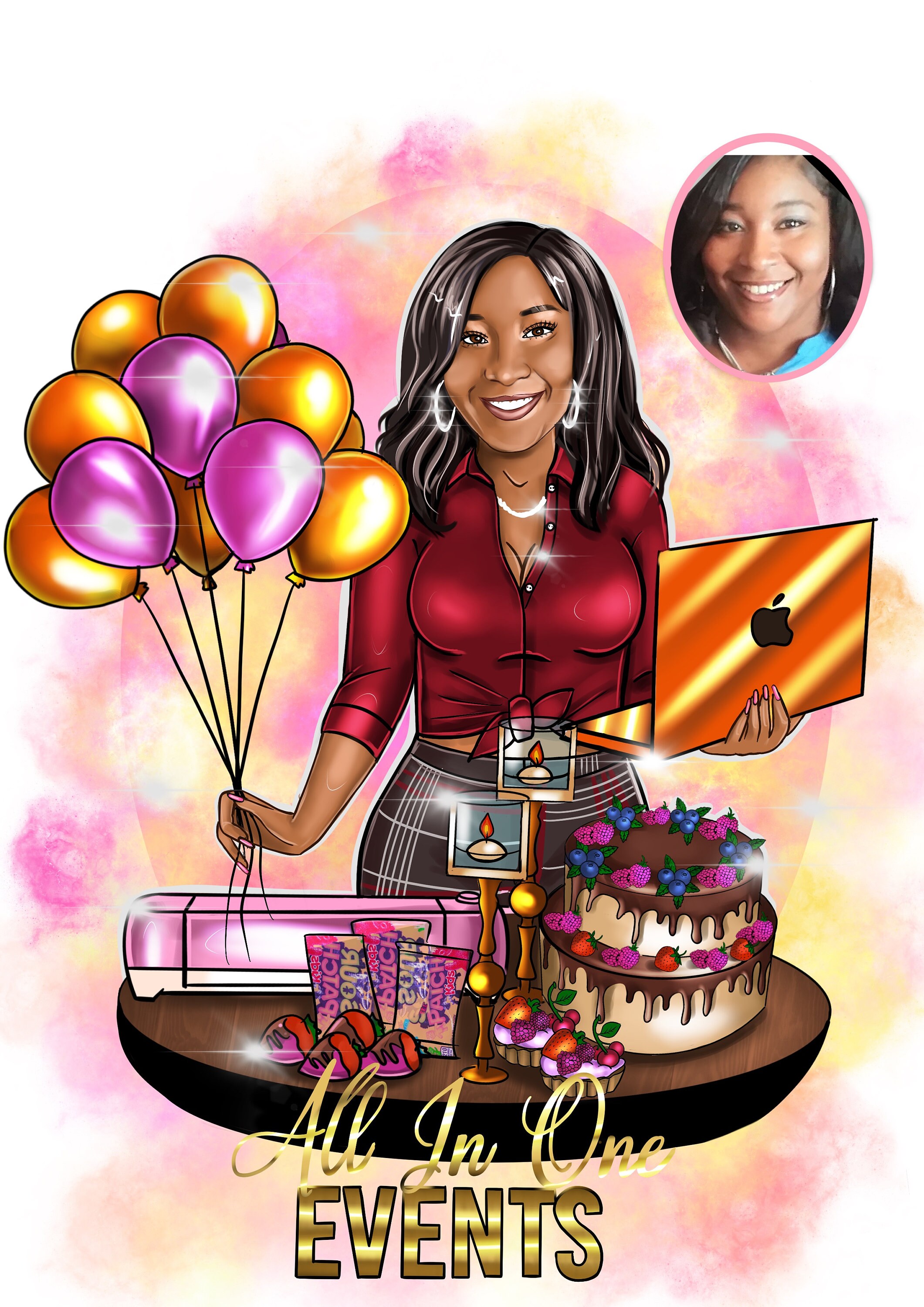 Portrait Logo Cartoon Logo Cartoon Business Logo Tumbler - Etsy