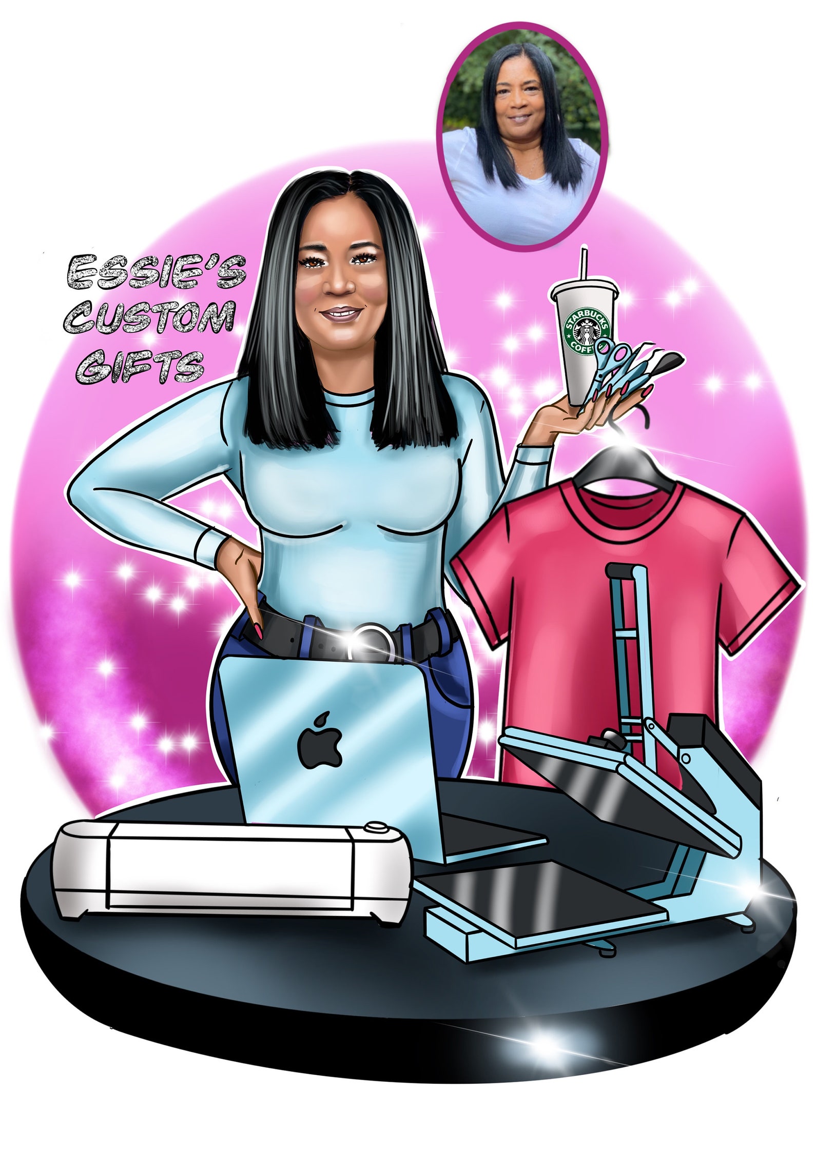 Cartoon Portrait Character Logo Logo Portrait Professional | Etsy