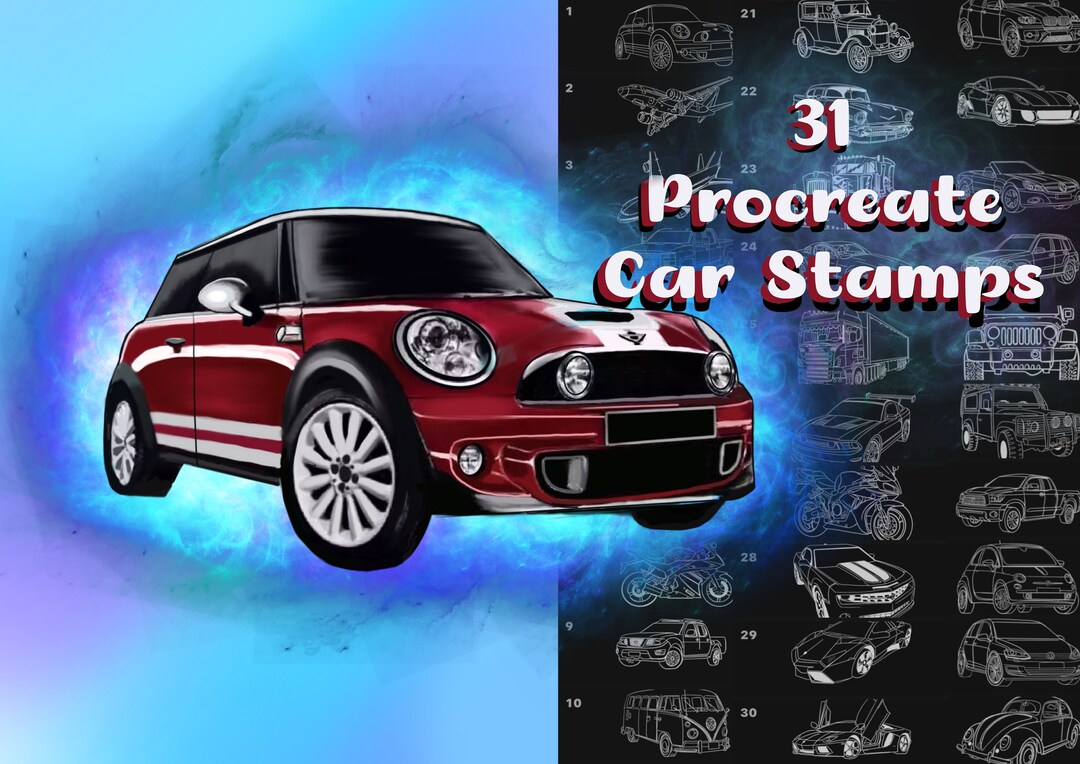 Procreate Cars Stamps, Procreate Brushes - Etsy