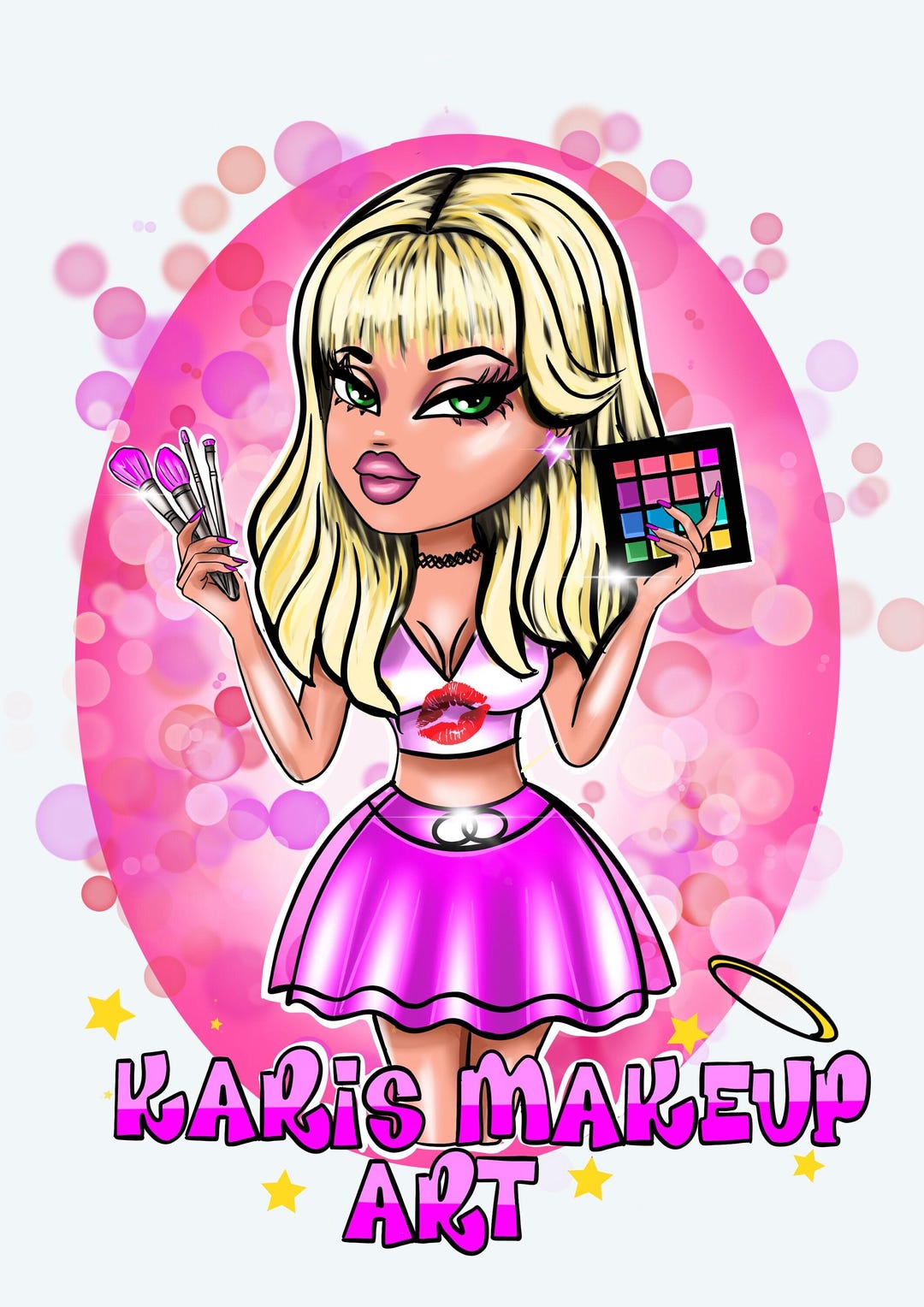 Doll Cartoon Portrait Logo, Style Logo, Beauty Logo, Personalized Doll ...