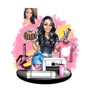 Custom Cartoon Logo Portrait: Small Business Branding (digital Hand ...
