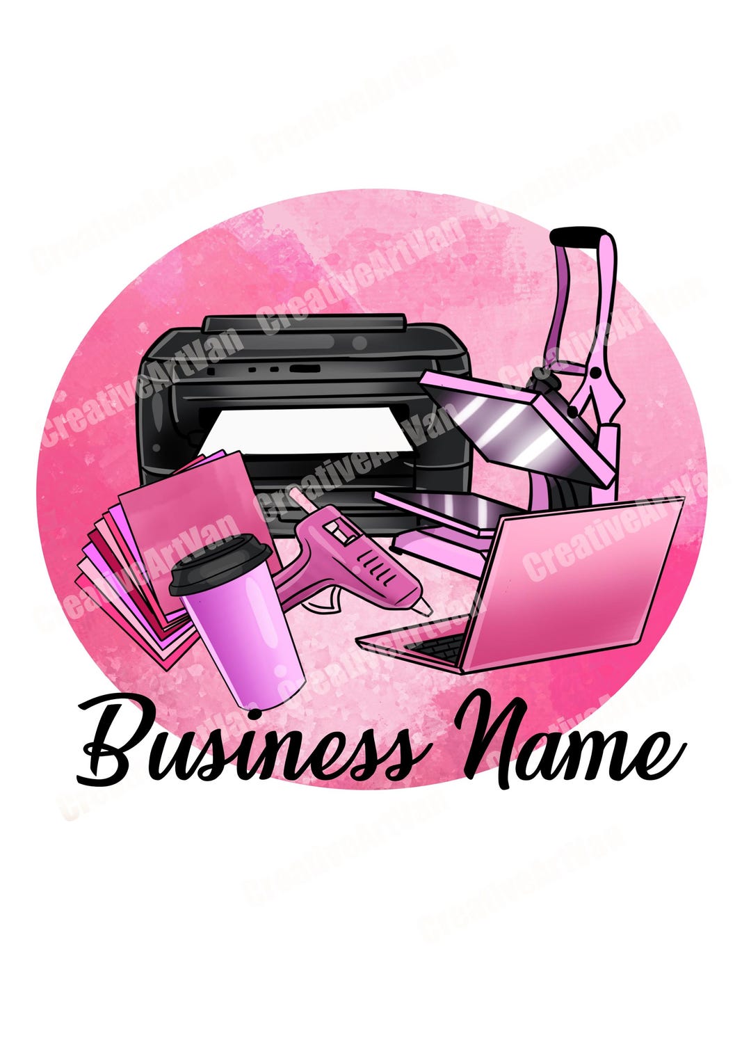 Cricut Crafter Logo, Business Logo Portrait, Tumbler Logo Design ...