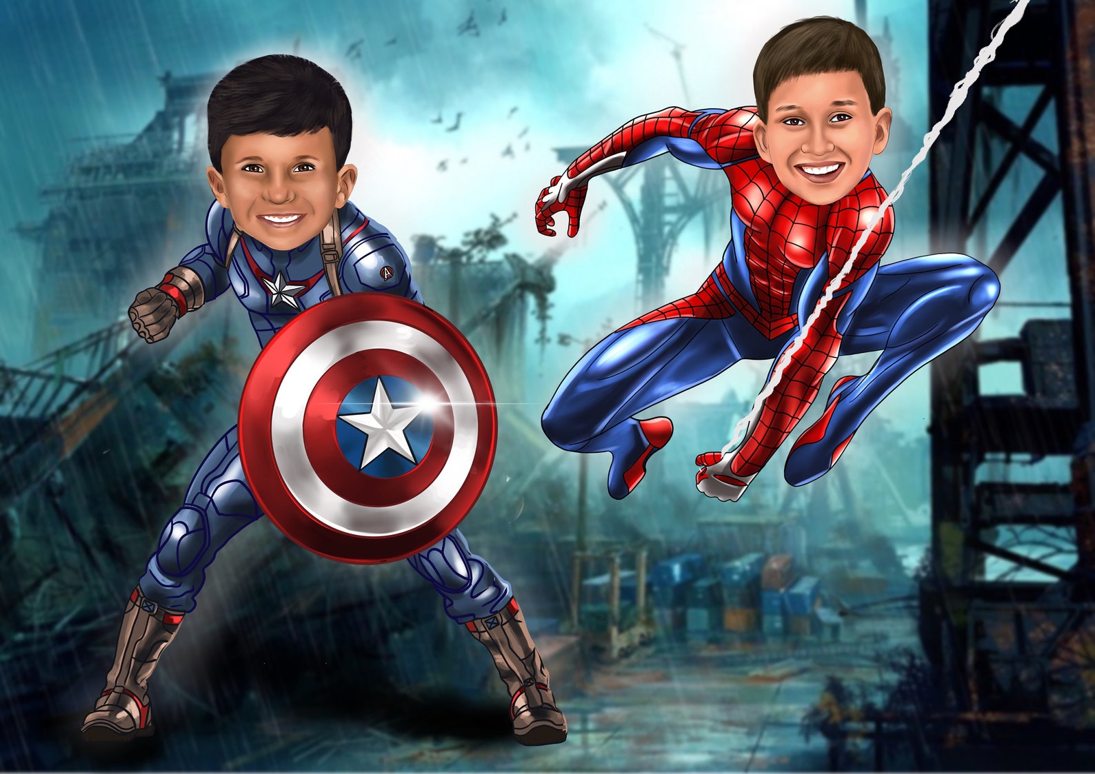 Superhero Portrait / Get Your Own Superhero Portrait From Your | Etsy