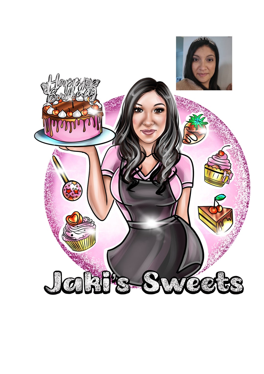 Custom Cartoon Portrait Logo: Bakery, Cake Shop (digital File) - Etsy