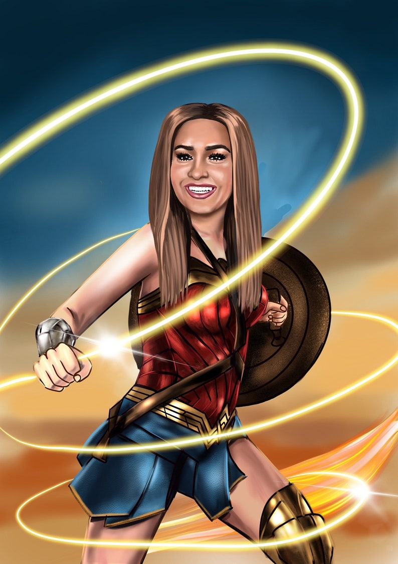 Custom Wonder Woman Portrait From Photo (digital File) - Etsy