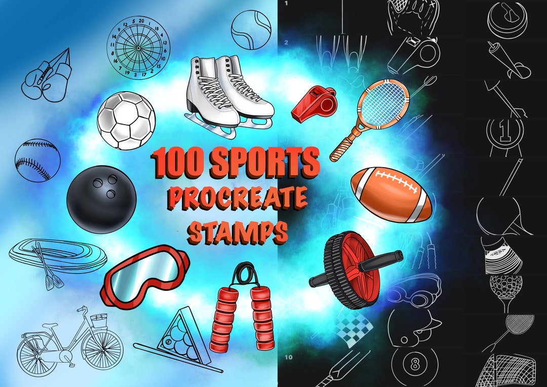 Procreate Sports Stamps, Procreate Brushes - Etsy