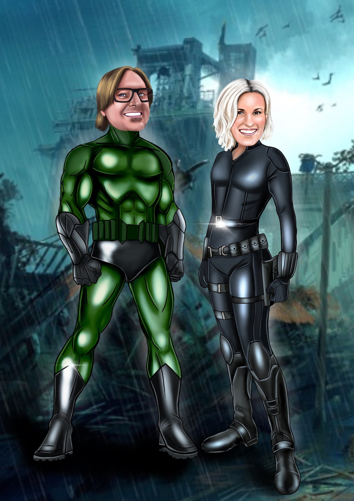 Superhero Portrait / Get Your Own Superhero Portrait From Your | Etsy