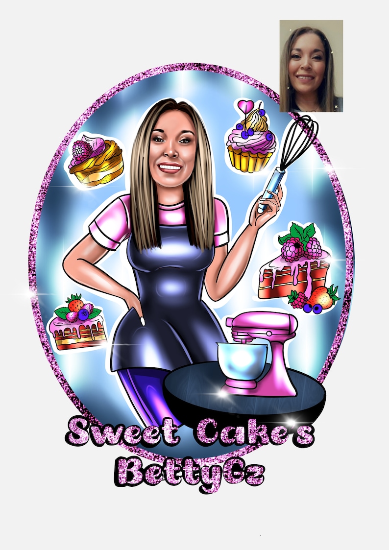 Baker Cartoon Logo Design Cake Shop Logo Dessert Maker Logo - Etsy