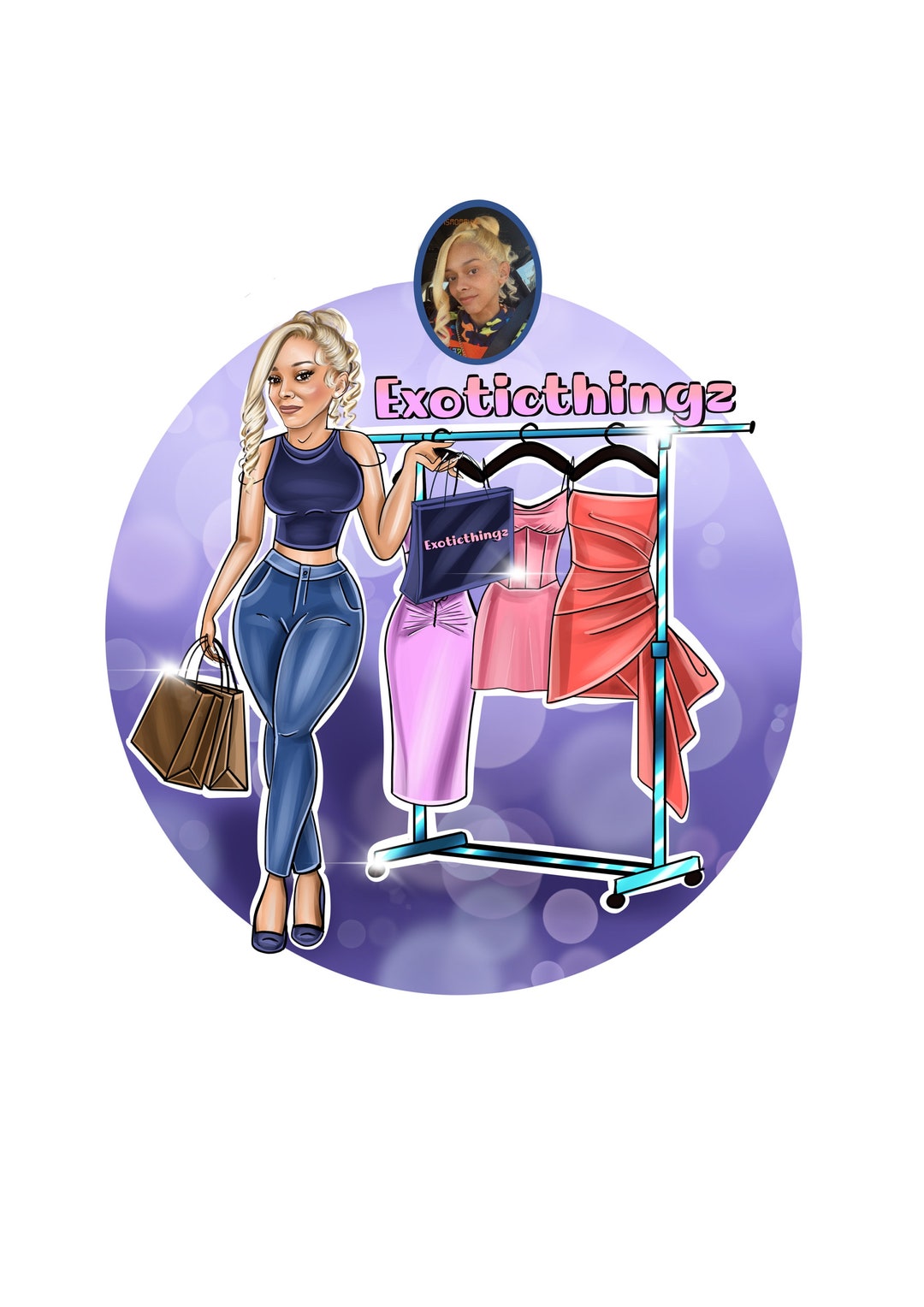 Cartoon Logo, Custom Portrait, Logo for Your Business, Boutique Logo ...
