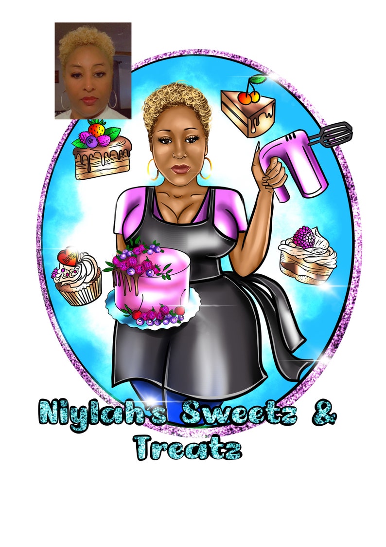 Baker Cartoon Logo Design Cake Shop Logo Dessert Maker Logo - Etsy