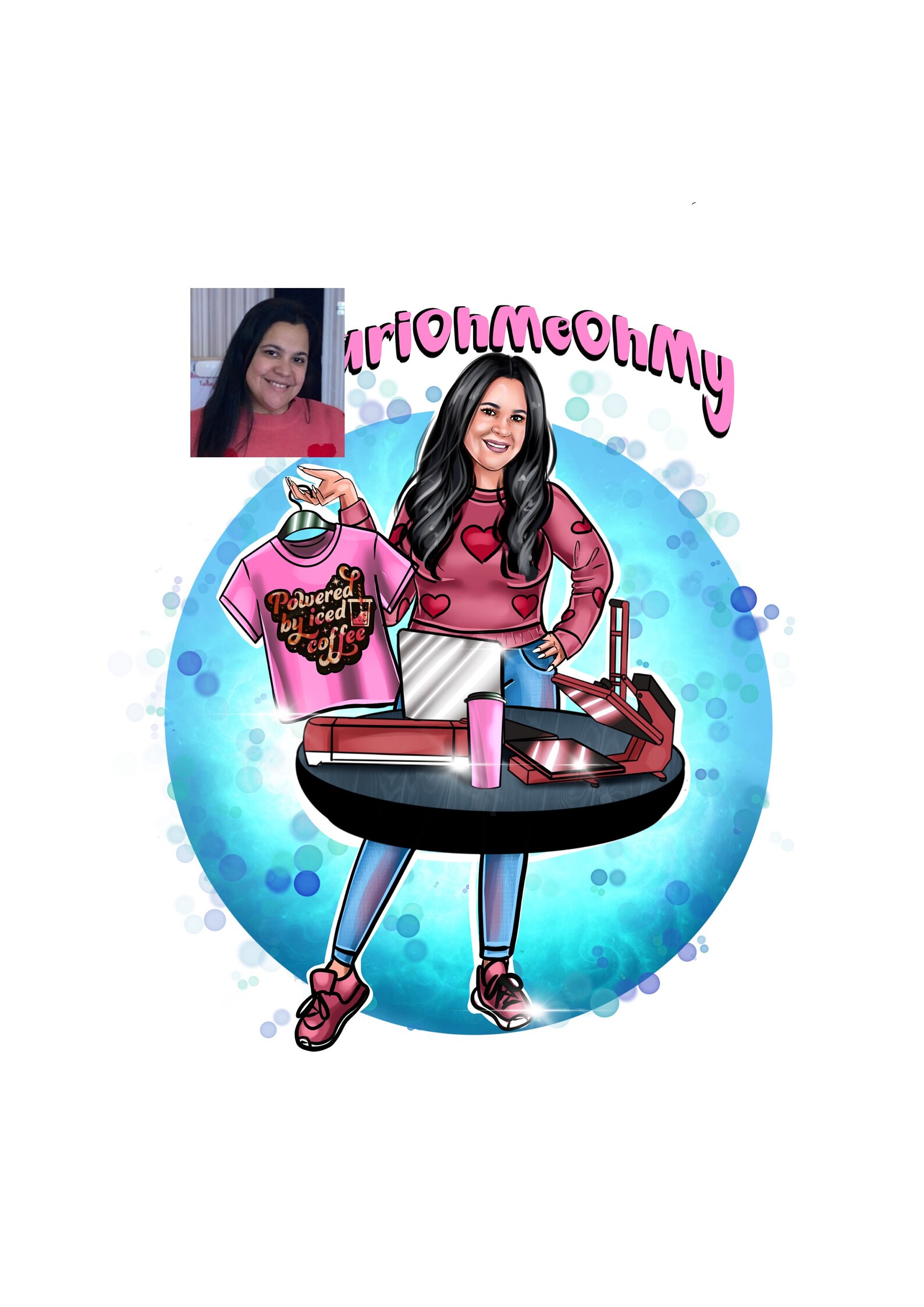 Custom Cartoon Logo Portrait: Small Business Branding (digital Hand ...