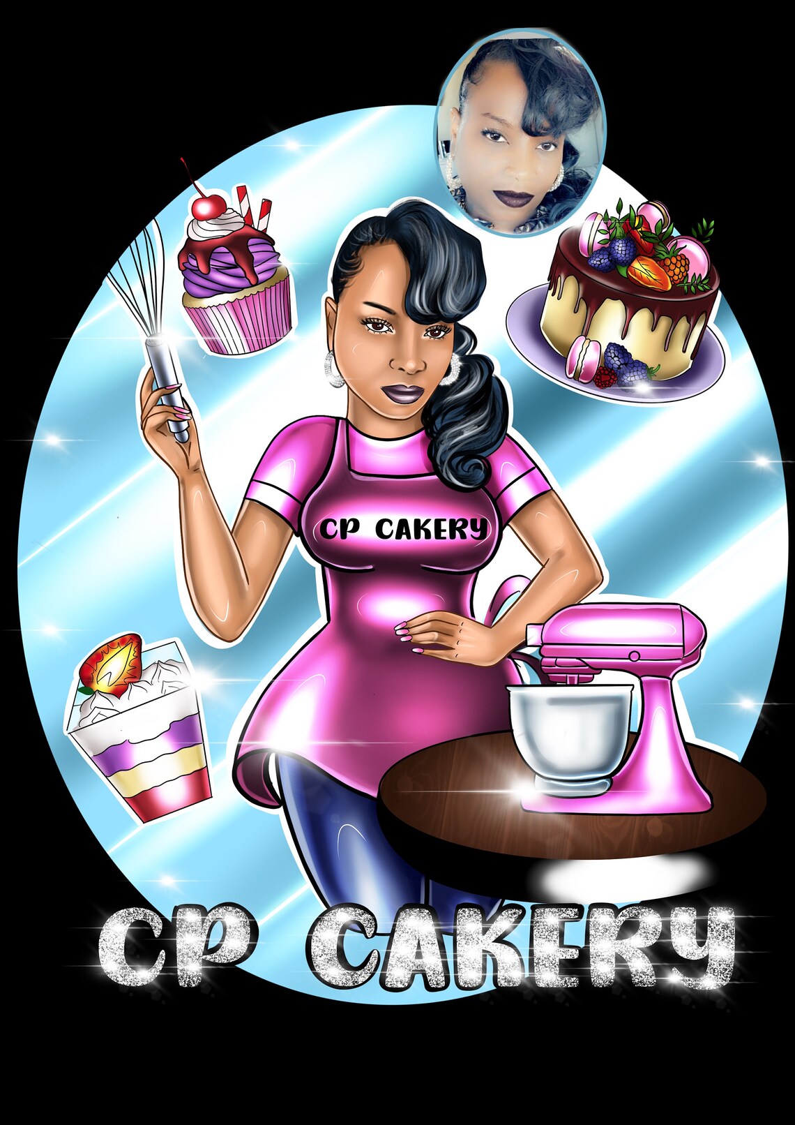 Chef Cartoon Logo Design Cartoon Portrait Logo Custom - Etsy