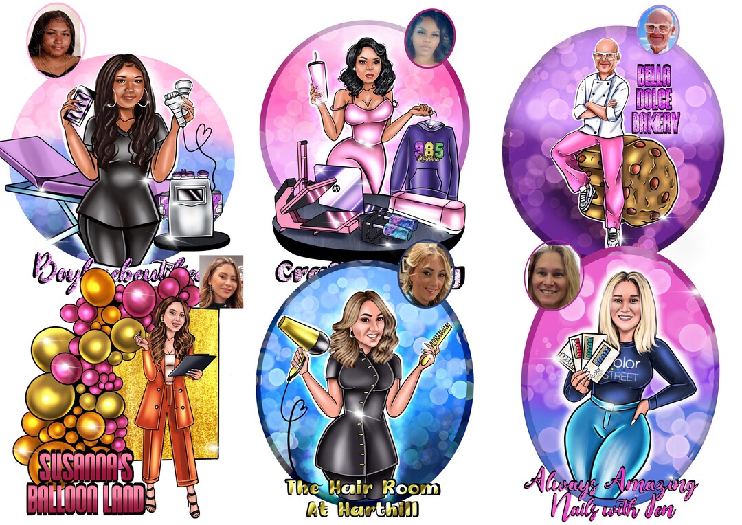 Custom Cartoon Business Logo: Caricature Portrait Avatar (digital File ...
