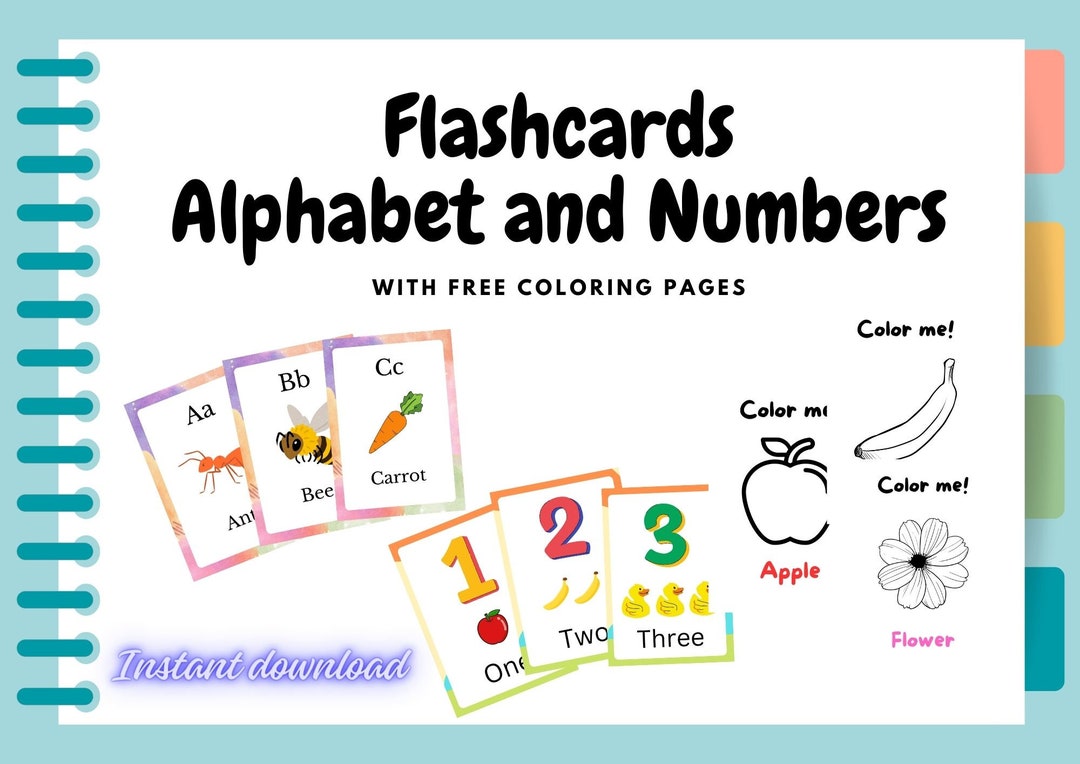 Alphabet Flashcards, Number Flashcards, Educational Flashcards - Etsy