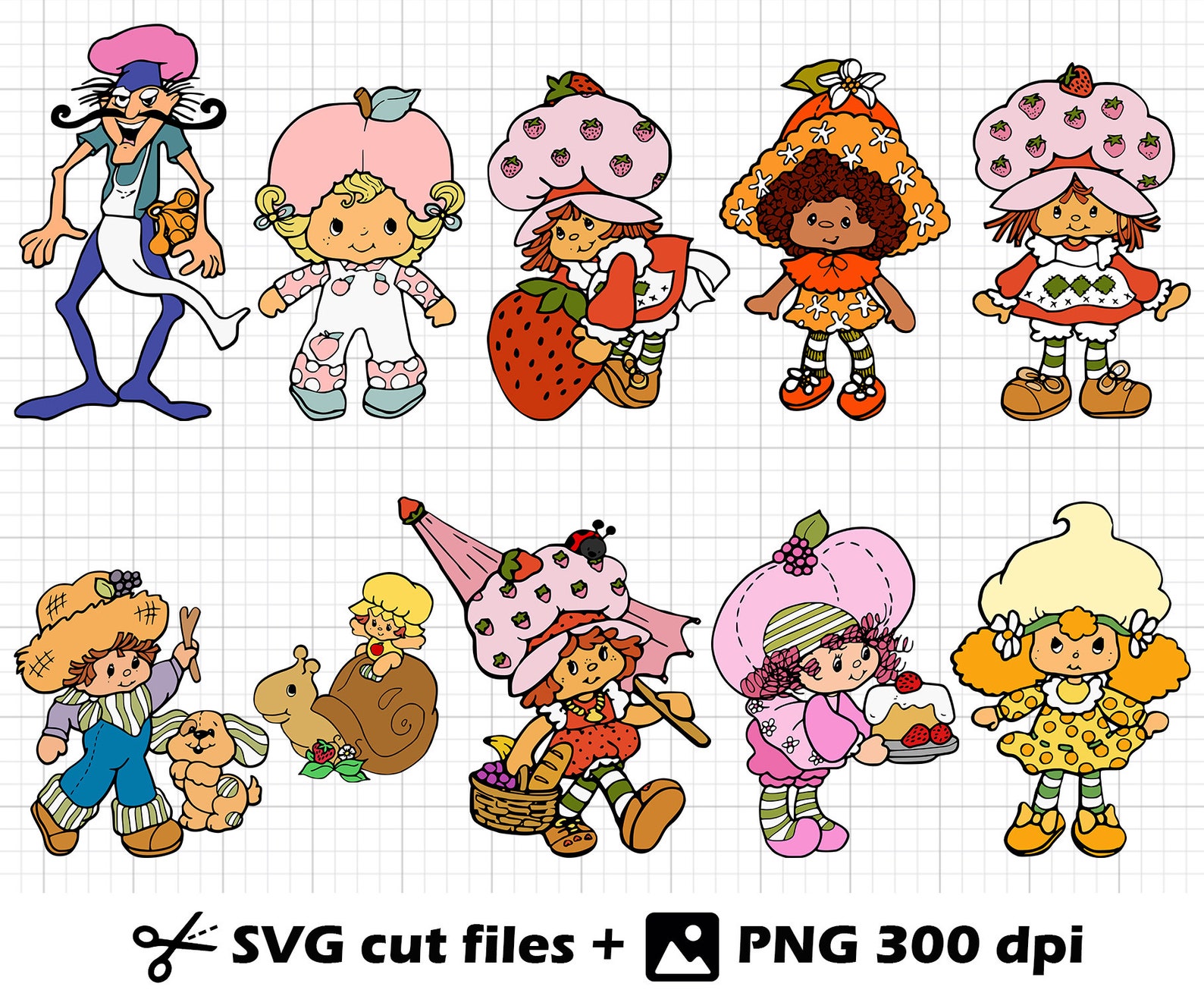 Strawberry shortcake svg | Etsy