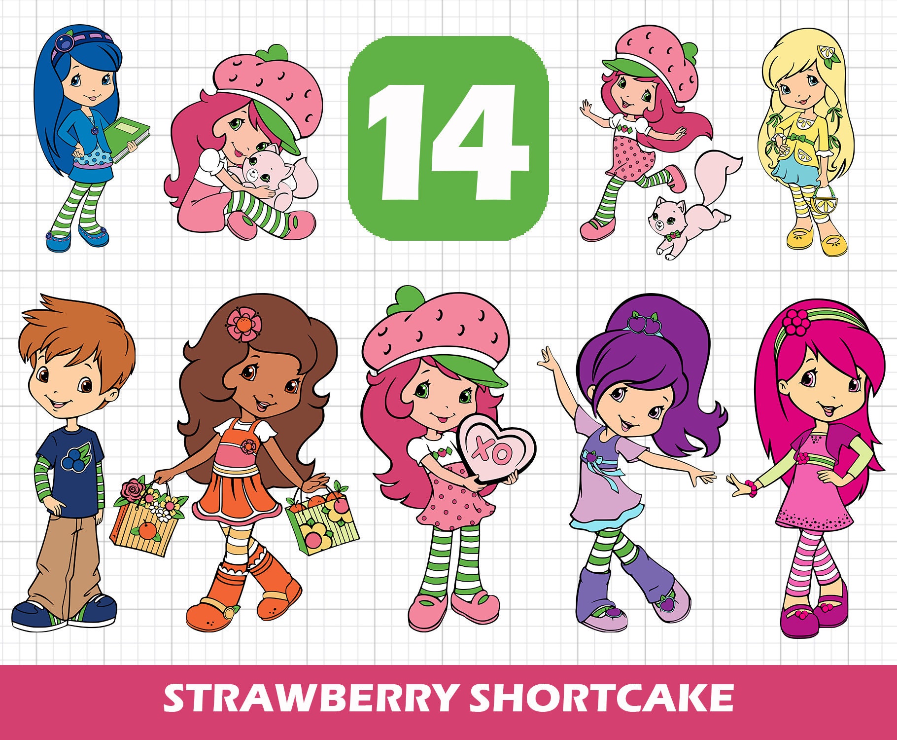 Strawberry shortcake svg PNG strawberry shortcake | Etsy