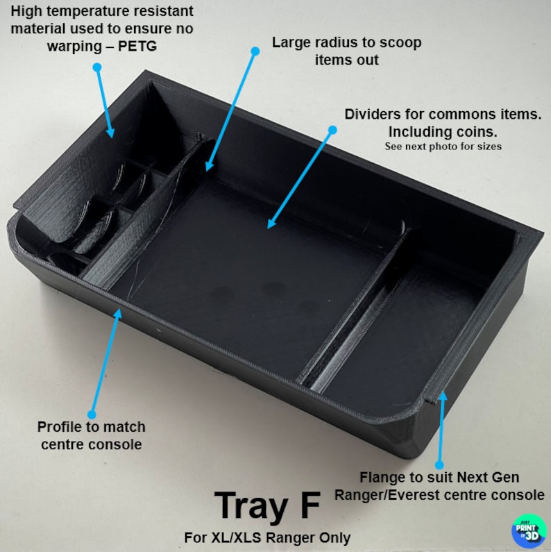 Next Gen Ranger XL/XLS Centre Console Tray | Divider | Armrest ...