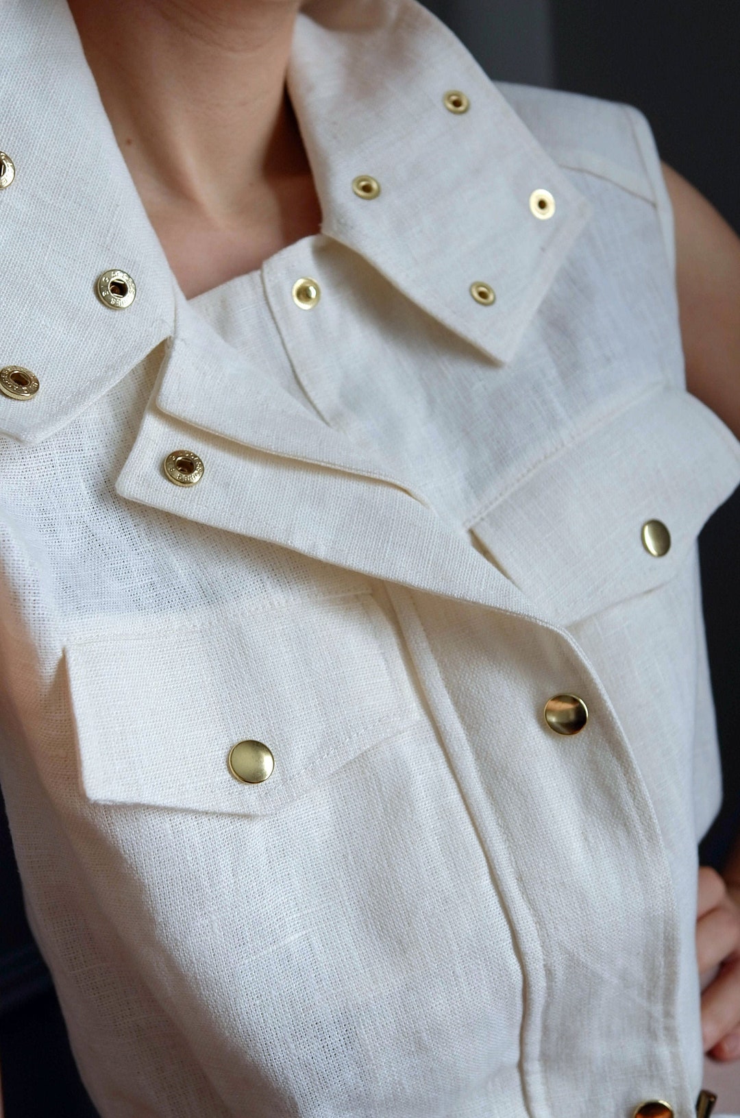 Vintage Linen Ecru Vest - Sustainable Fashion - Fair and Ethical - Wise ...