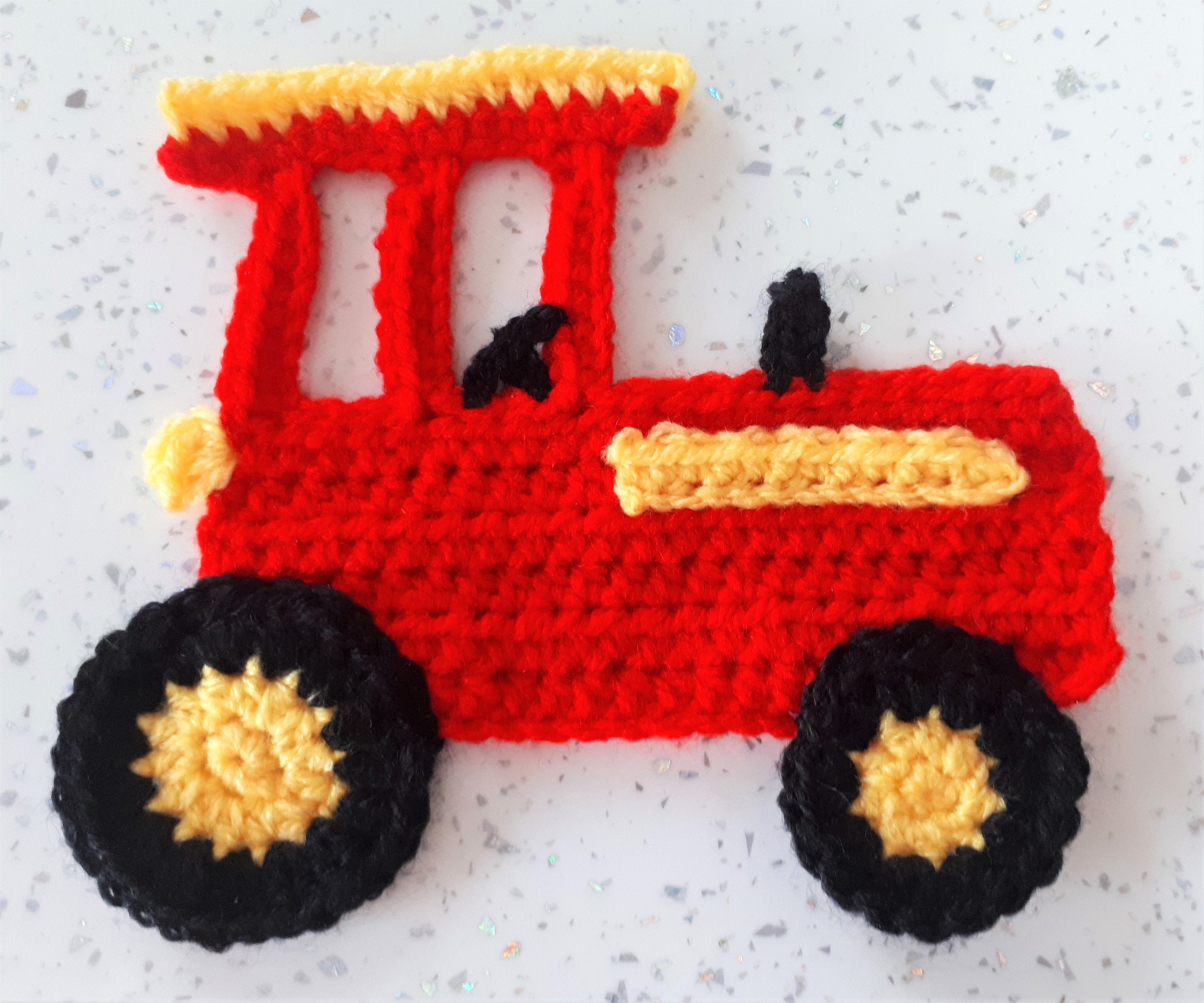 Small Tractor or Large Tractor Appliques Crochet Applique - Etsy